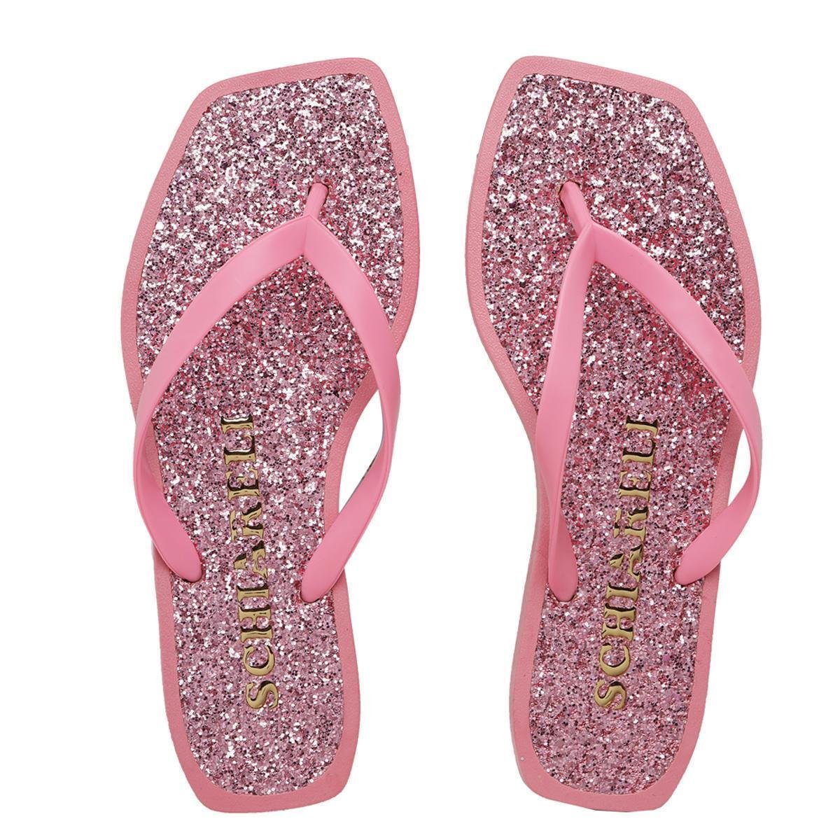 Chinelo Feminino Com Glitter Com Visual Delicado Para Curtir Uma Festa ...