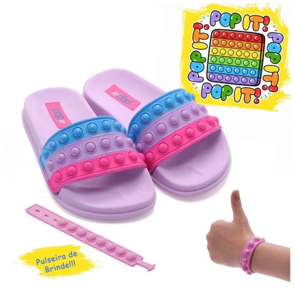 Chinelo Infantil Popit it Com Pulseira Slide - Lilás | Netshoes