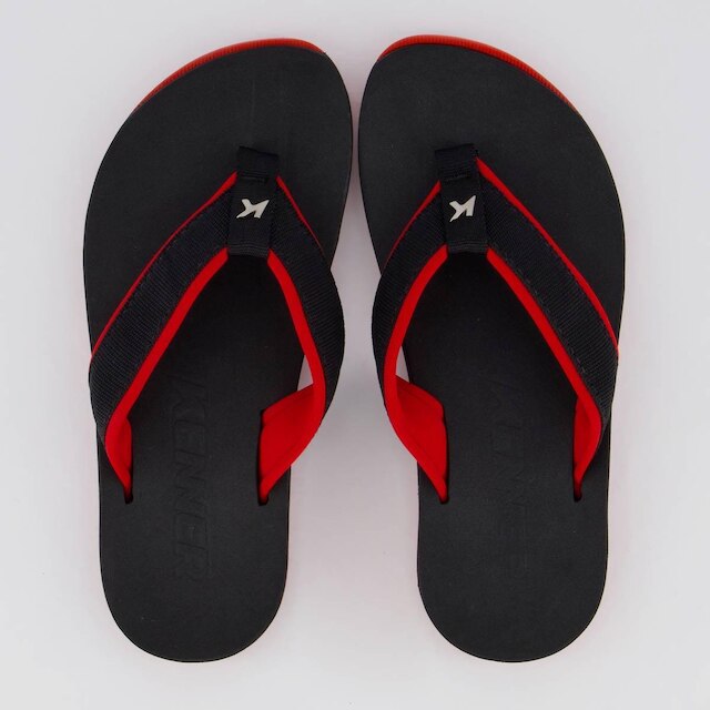 Chinelo Kenner Kivah Cushy Juvenil Preto e Vermelho - Preto | Netshoes