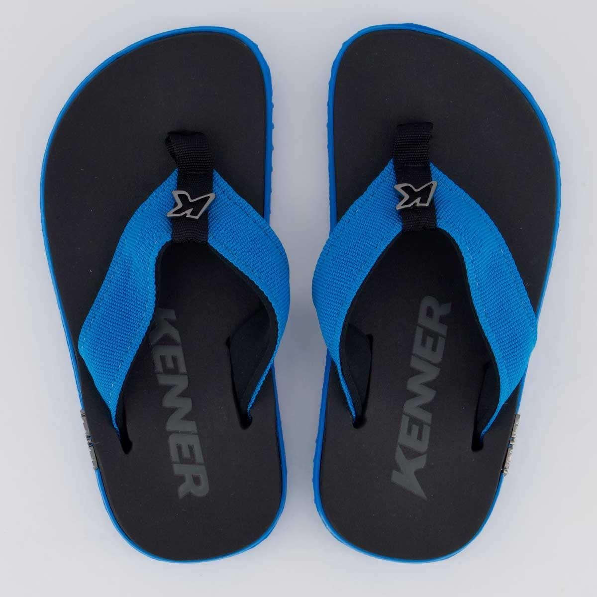 Chinelo Kenner Kivah Juvenil Preto e Azul - Preto | Netshoes