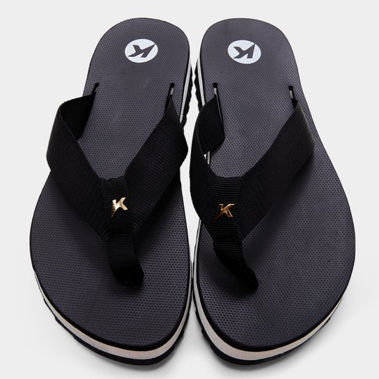 Chinelo Kenner Kyra Feminino - Preto+Branco | Netshoes