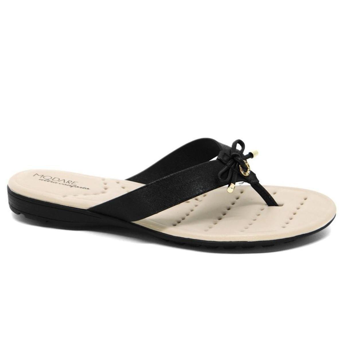 Chinelo Modare Ultra Conforto com Laço - Preto | Netshoes