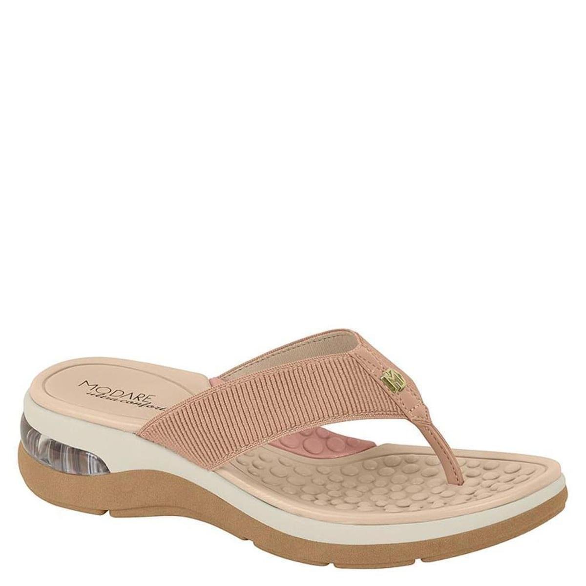 Chinelo Modare Ultraconforto Elástico Strech Feminino - Nude | Netshoes