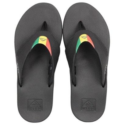 Chinelo Reef Mick Fanning Black Rasta - Preto | Netshoes