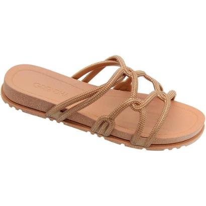 Chinelo Slide Grendha Acolher Multi Tiras Entrelaçadas Feminina - Rosa ...