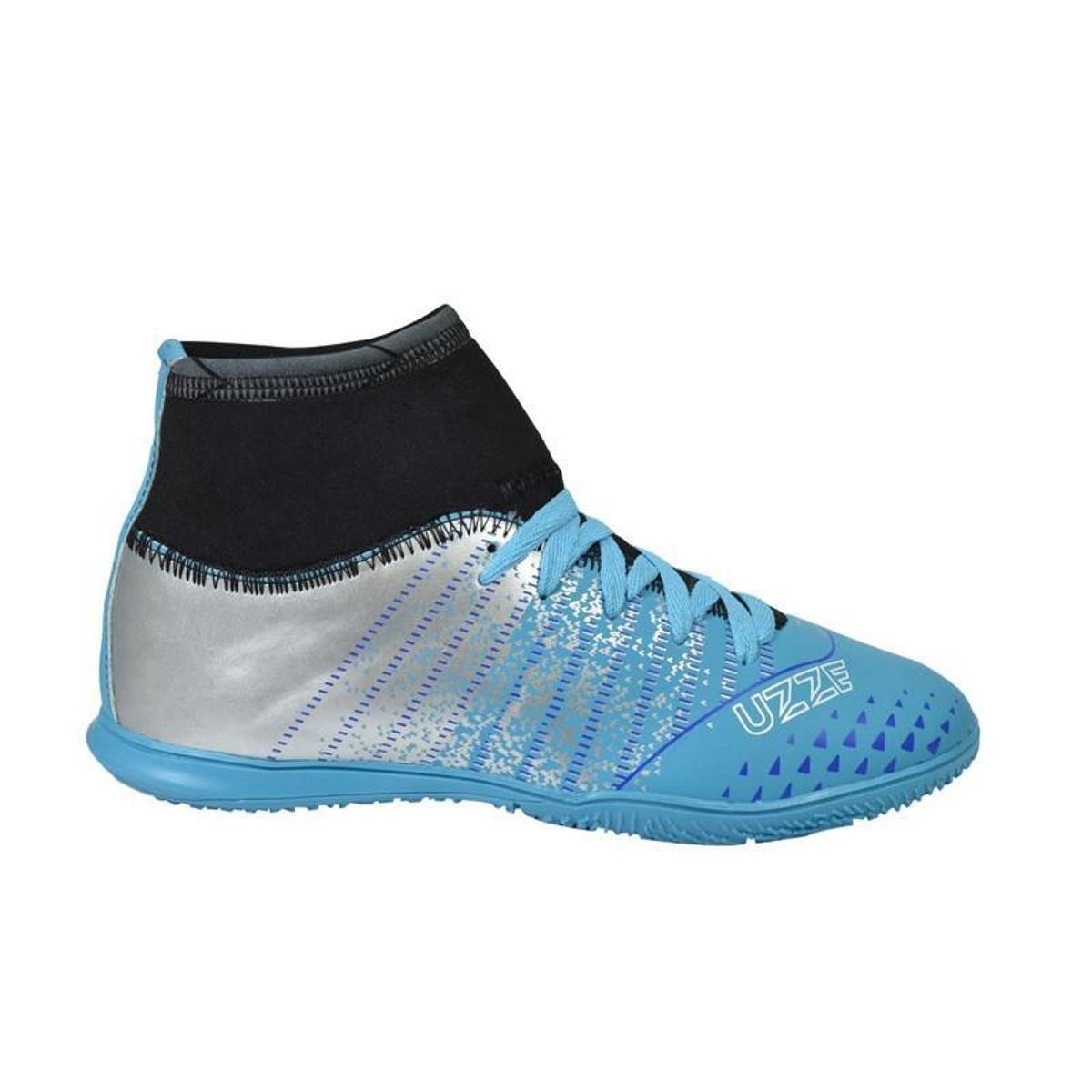 Chuteira Futsal Bota Cano Alto Costurada Futebol Quadra - Azul | Netshoes