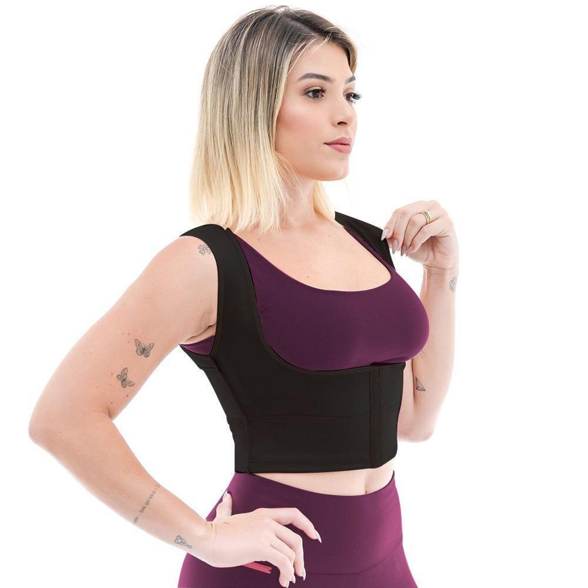 Cinta Colete Feminino Regulável Postura Coluna Conforto - Preto | Netshoes
