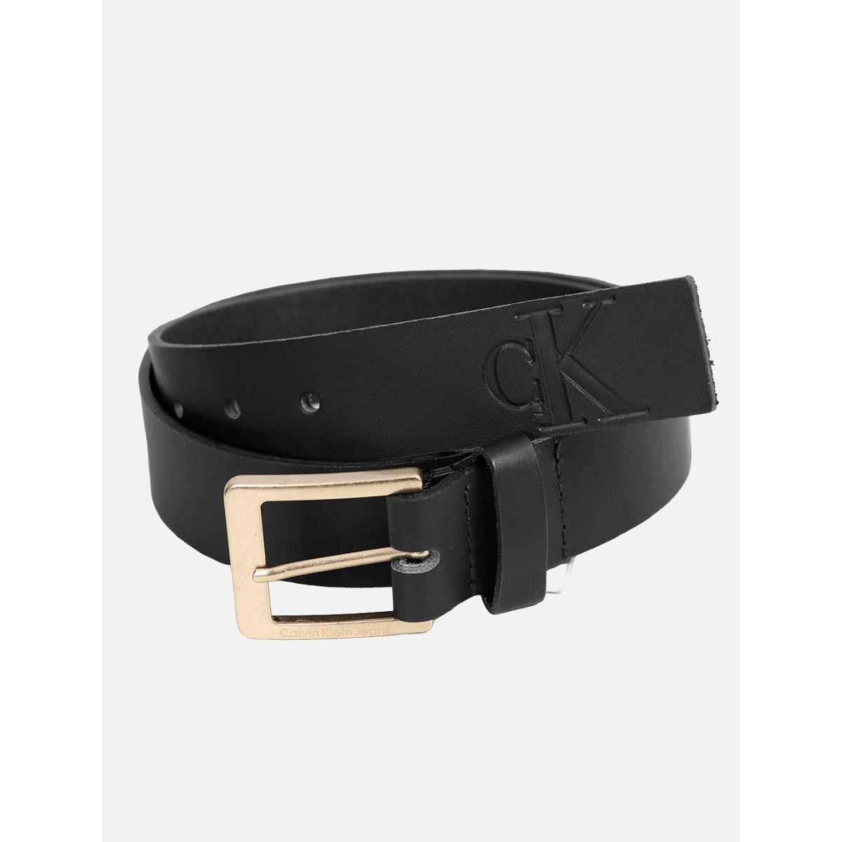 Cinto Calvin Klein Masculino Couro Queima CK Preto - Marrom | Netshoes