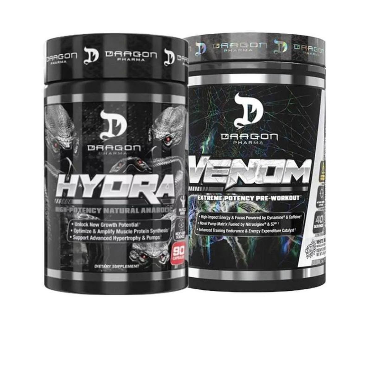 combo suplemento pré hormonal masculino hydra + pré treino venom ...