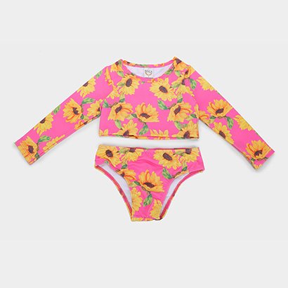 Conjunto De Praia Infantil Manga Longa E Calcinha Boca Grande Sereia ...
