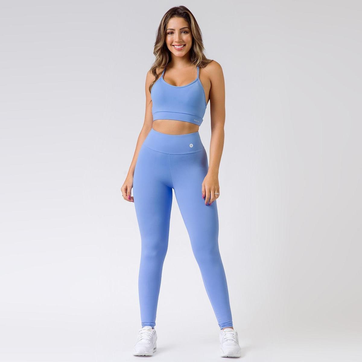 Conjunto de suplex poliamida azul e top nadador com tela feminino Água ...