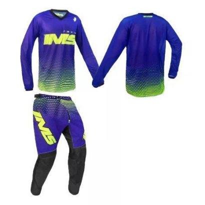 Conjunto Ims Mx Active Trilha Motocross Off Road Azul Fluor - Azul ...