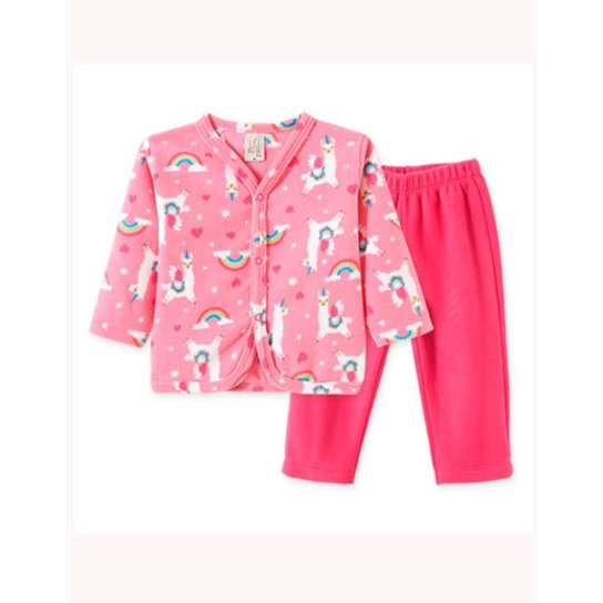 Conjunto Infantil Casaco/Calça Soft Lhama Pink Pingo Lelê | Netshoes