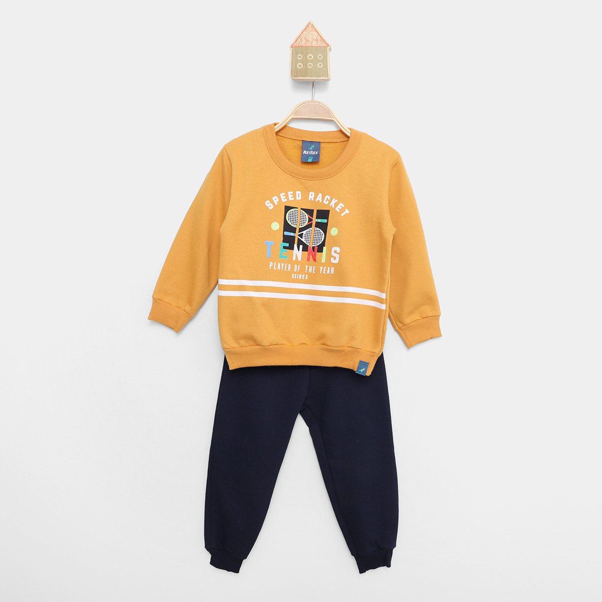 Conjunto Infantil Longo Rei Rex Blusa e Calça Moletom Tênis Menino ...