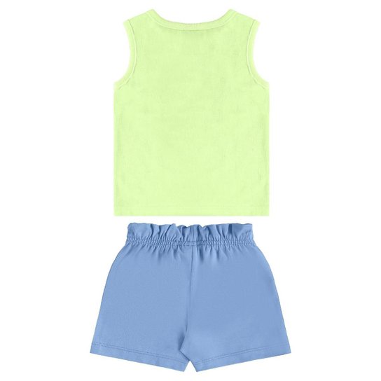 Conjunto Regata Florezinhas Short Bee Loop - Verde | Netshoes