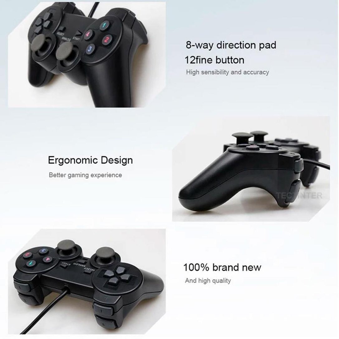Controle Joystick USB para Computador PC Gamer PS2 e PS3 Dualshock ...