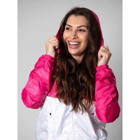 Corta Vento Bravo Wind Color Feminino Rosa com Branco - Rosa | Netshoes