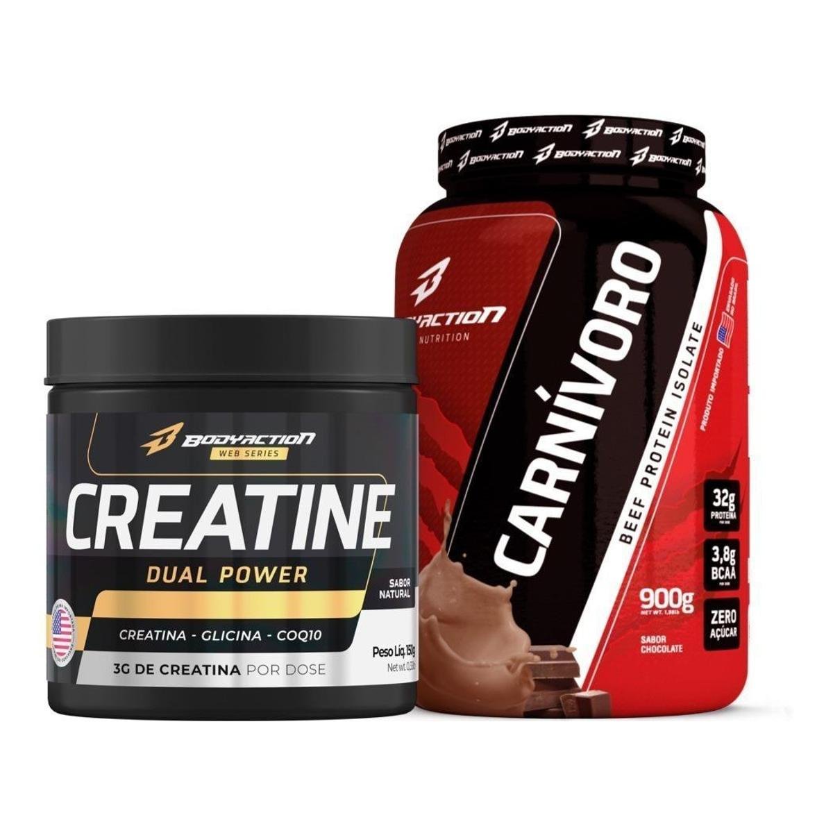 Creatina Dual Power 150g + Carnívoro Beef Protein Bodyaction ...
