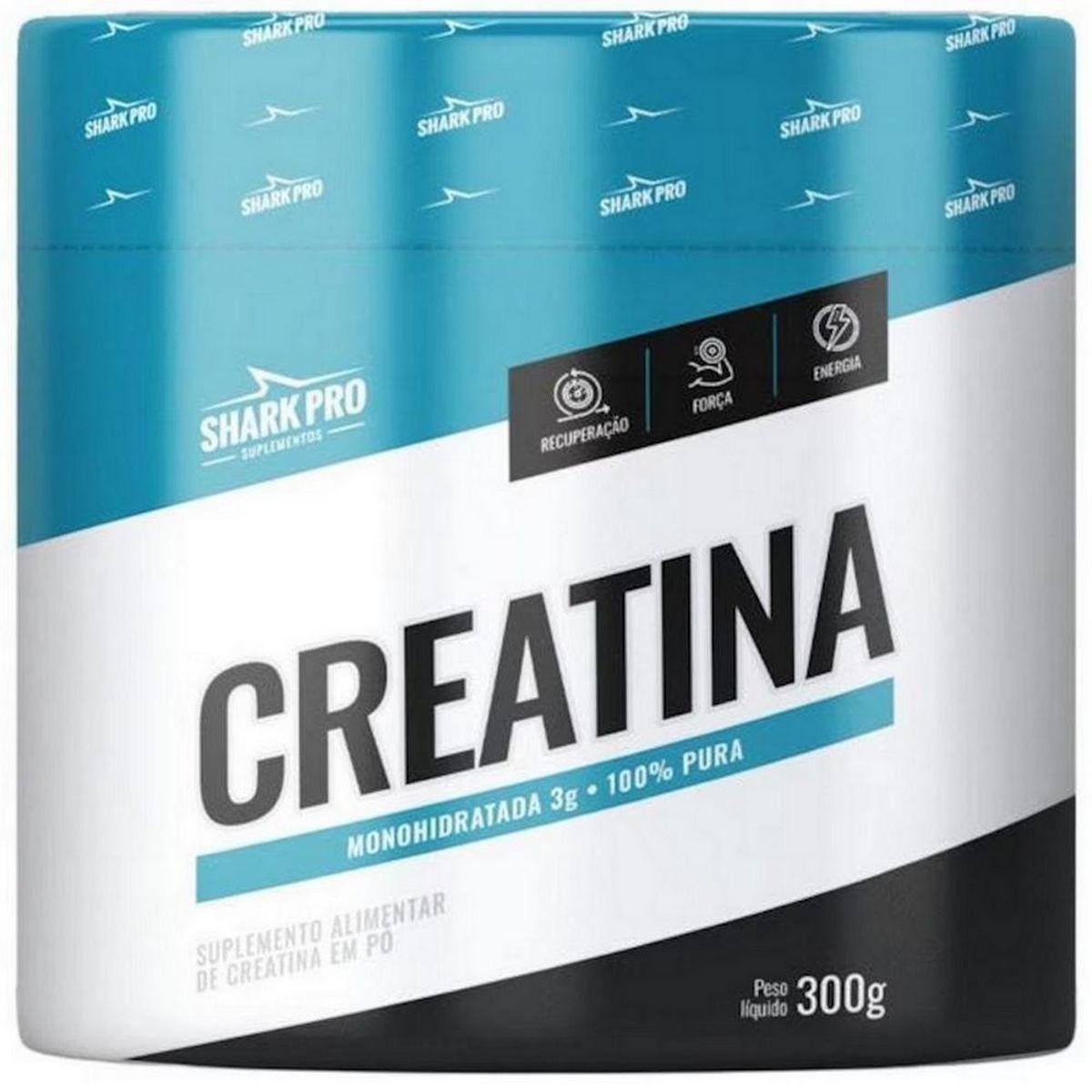 Creatina Monohidratada Pura - 300g - Shark Pro - Natural. | Netshoes