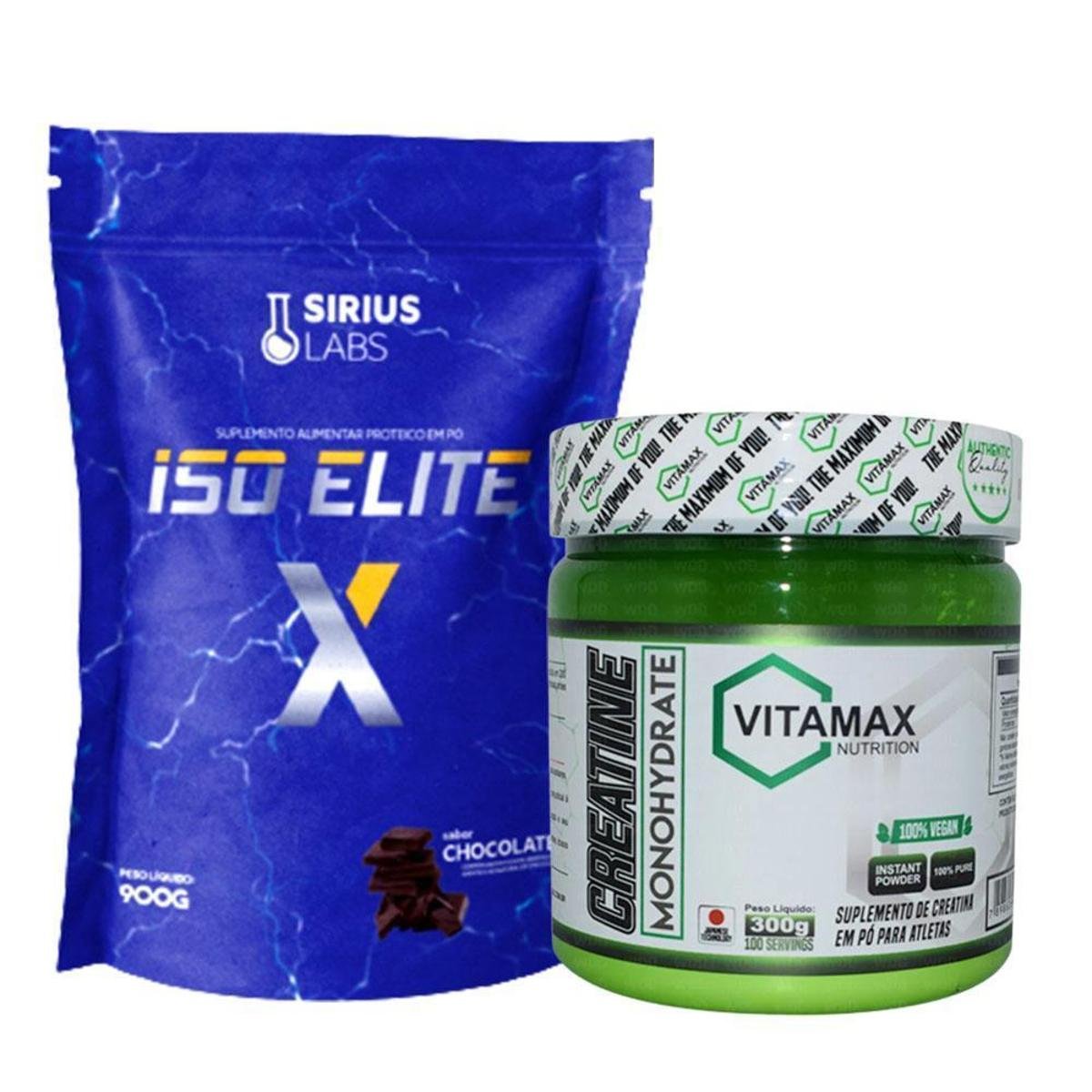 Creatina Monohidratada Pura 300g + Whey Protein Isolado - Azul | Netshoes