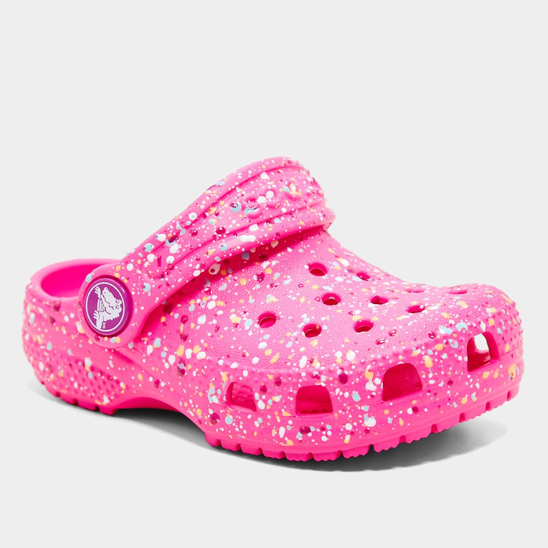 Crocs Infantil Classic Paint Splatter Clog - Pink | Netshoes