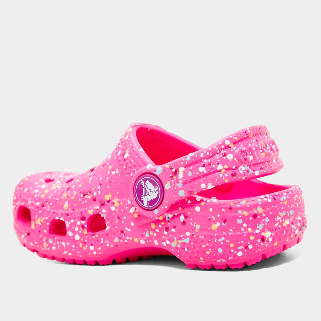 Crocs Infantil Classic Paint Splatter Clog - Pink | Netshoes