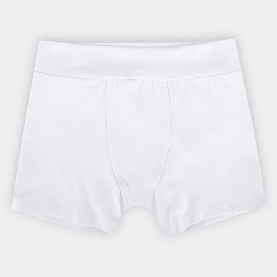 Cueca Boxer Infantil Brandili Lisa Menino - Branco | Netshoes