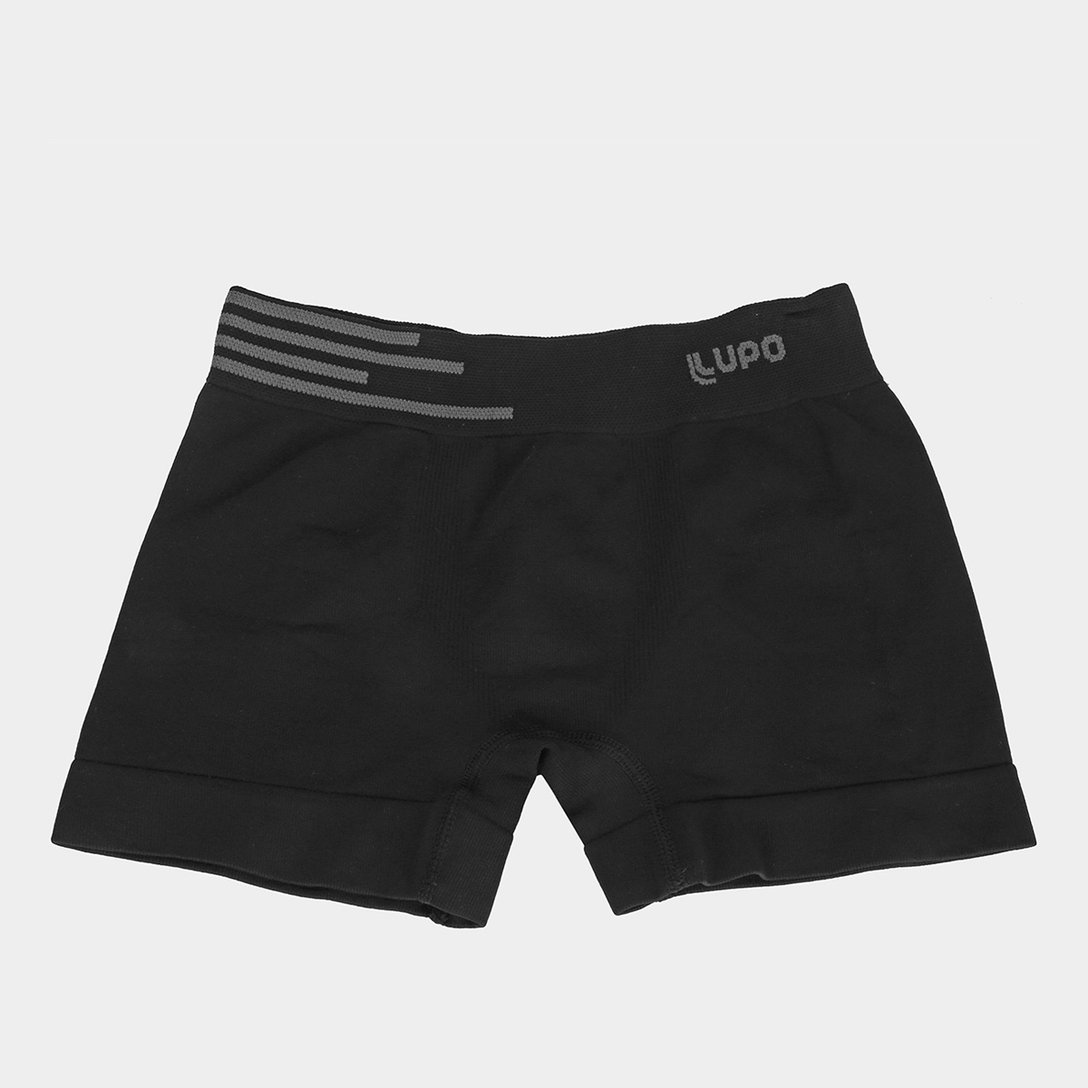 Cueca Boxer Infantil Lupo KM Microfibra Lisa - Preto | Netshoes