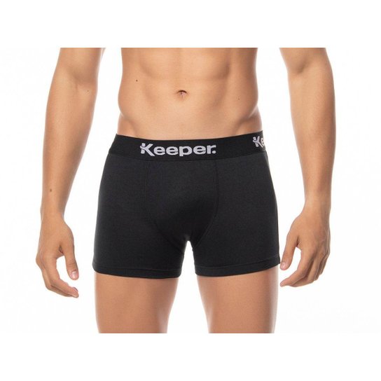 Cueca Boxer Microfibra Masculina Keeper Básica Box Preta - Preto | Netshoes