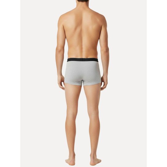 Cueca Calvin Klein Low Rise Trunk Cotton New Re Issue Blue Logo Cinza ...