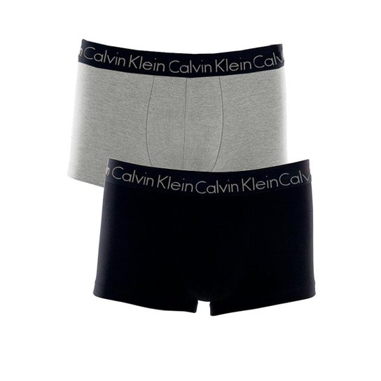 Cueca Calvin Klein Low Rise Trunk Preta e Cinza Pack 2UN - Cinza | Netshoes