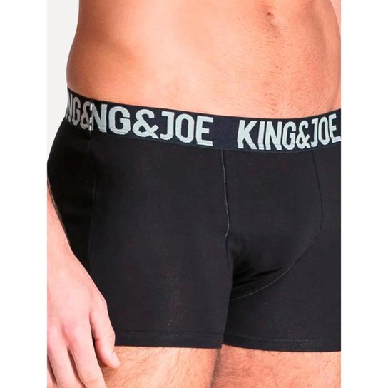 Cueca King & Joe Boxer Lisa Logo Preta Pack 2UN - Preto | Netshoes