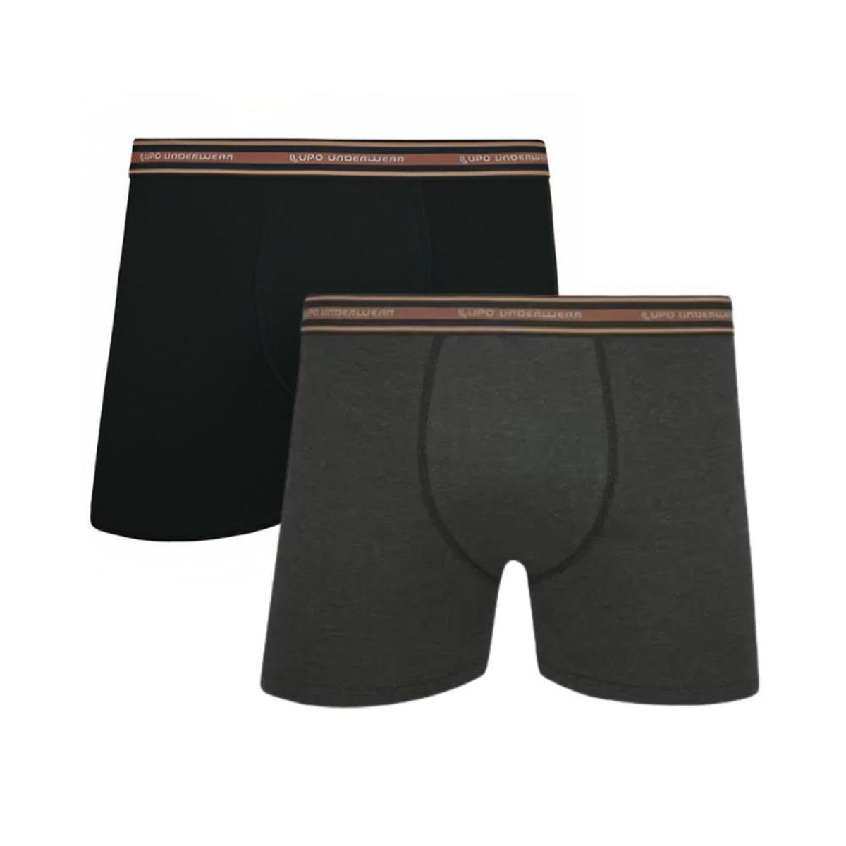 CUECA LUPO BOXER REF:0523 KIT2 MASCULINO - Preto | Netshoes