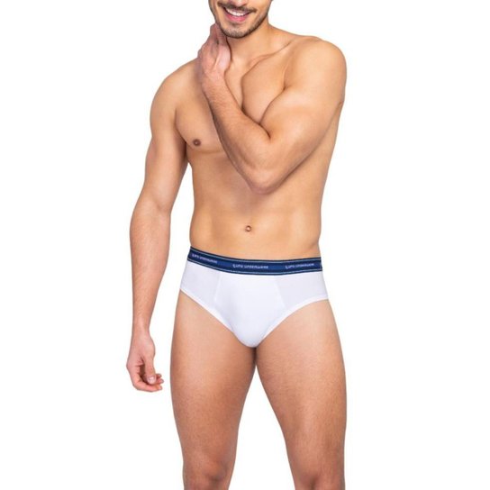 Cueca Slip Adulto De Algodão Com Elastano Underwear - Lupo - Branco | Netshoes