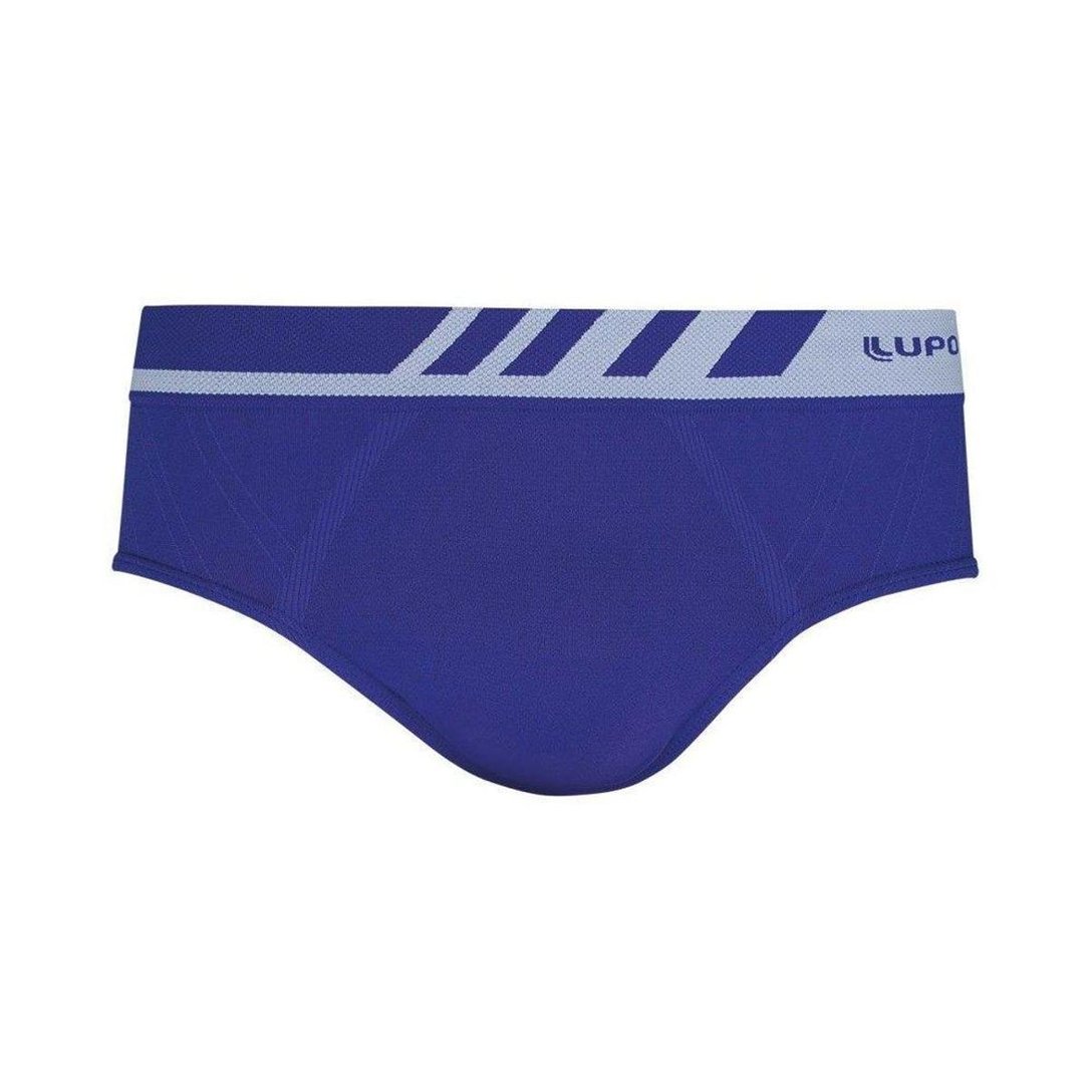 Cueca Slip Lupo Diag Microfibra Sem Costura Azul - Preto | Netshoes
