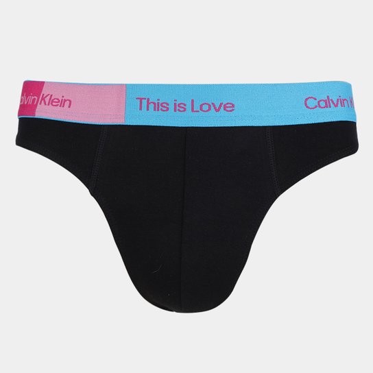 Cueca Thong Calvin Klein Cotton Pride This Is Love - Preto | Netshoes