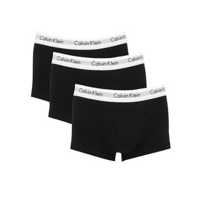 Cuecas Calvin Klein Low Rise Trunk Print Pretas Pack 3UN - Preto | Netshoes