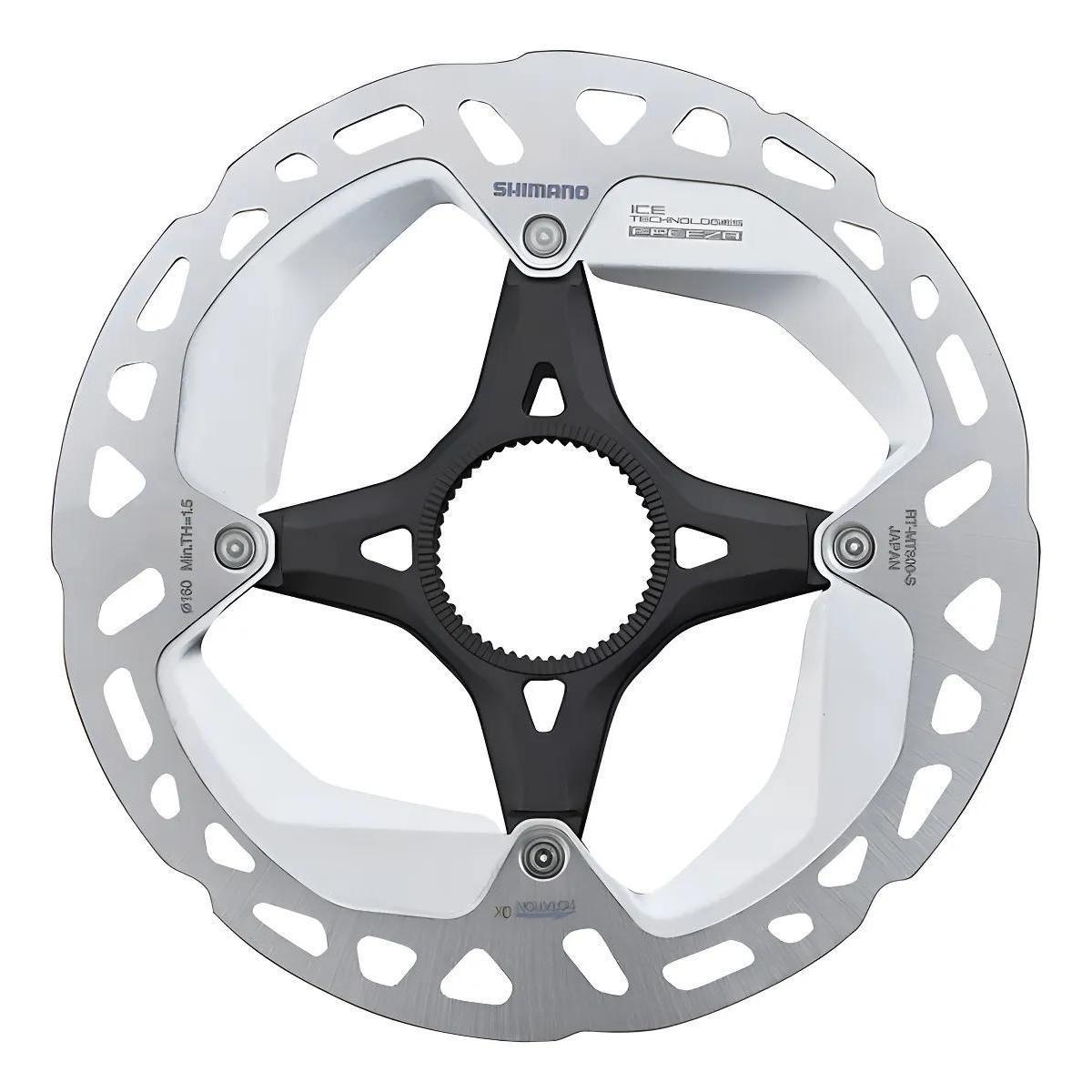 Disco Rotor Shimano Deore XT RTMT800 180mm Ice Tech Center Lock - Prata ...