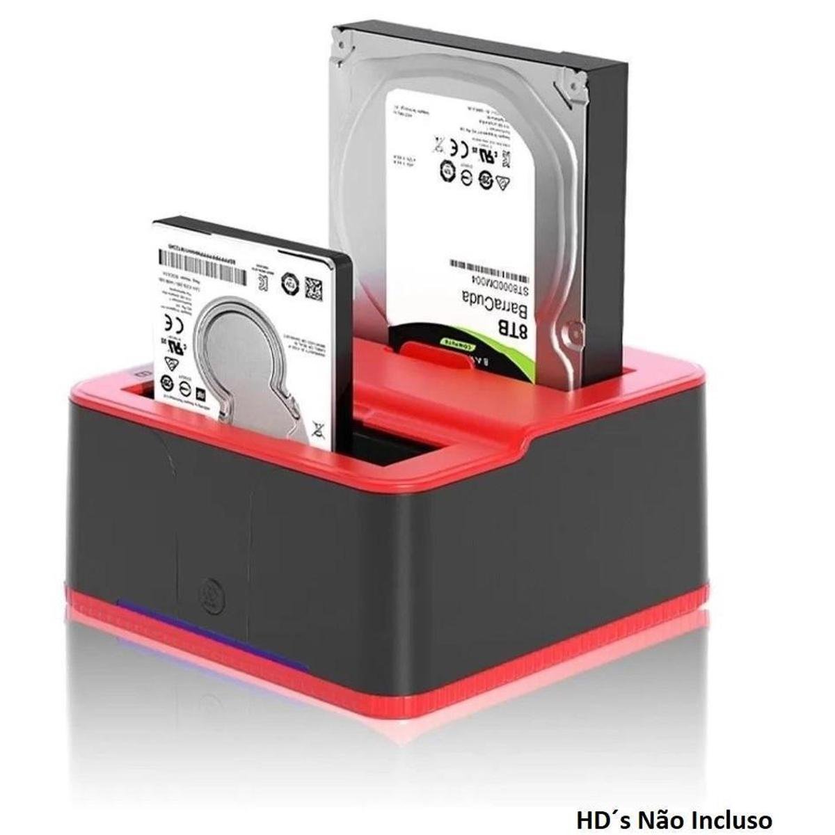 Dock Station Case Para 2 Hd Sata Pendrive Sd Usb 3.0 Kp-hd820 - Preto ...