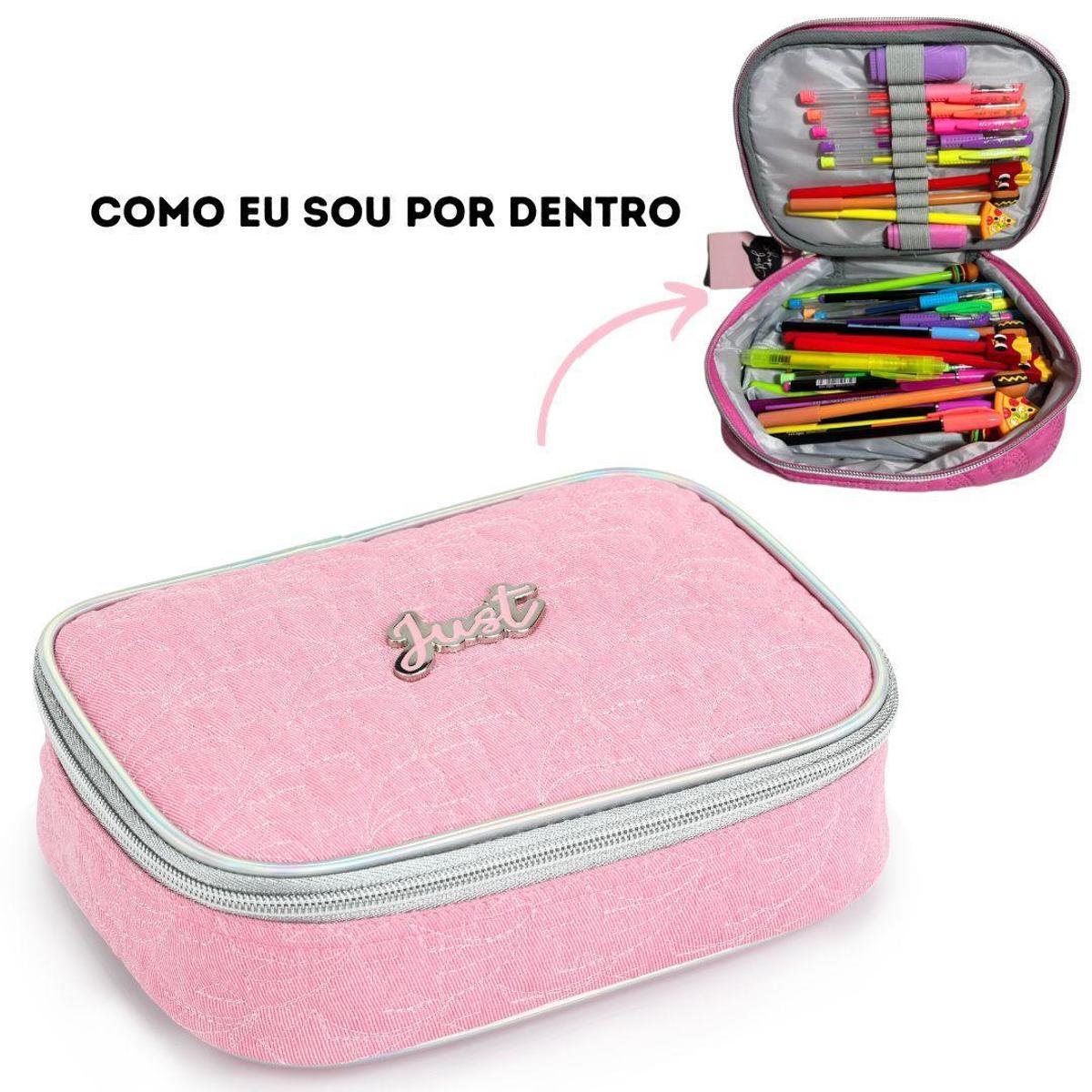 Estojo Escolar Juvenil Matelasse de Estrela - Rosa | Netshoes