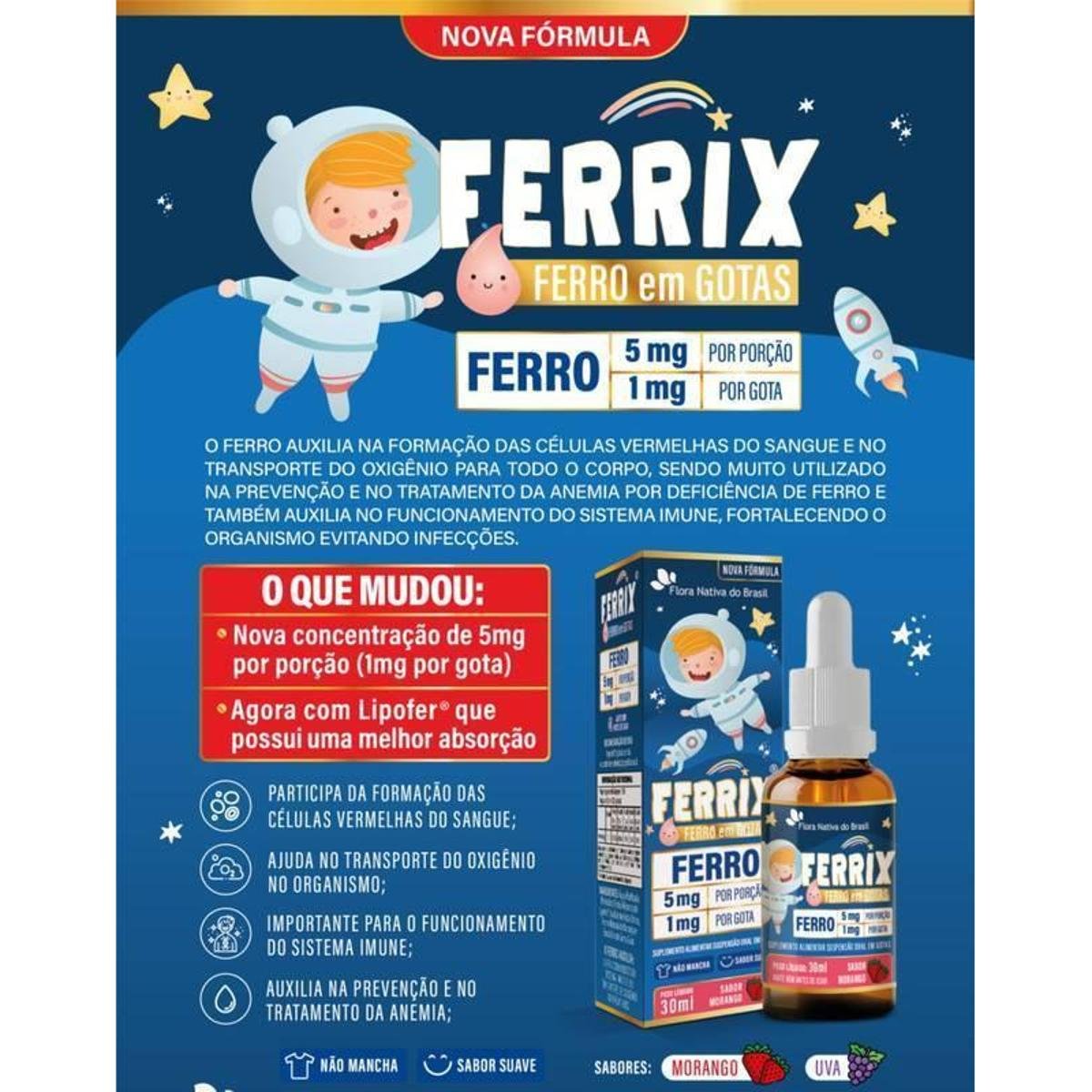 FERRIX Ferro em Gotas Kids 30ml Flora Nativa - Branco | Netshoes
