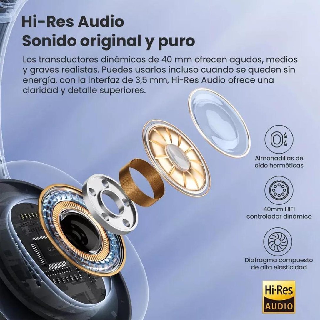 Fone De Ouvido Bluetooth Haylou S35 ANC Headphone 60 horas - Azul ...