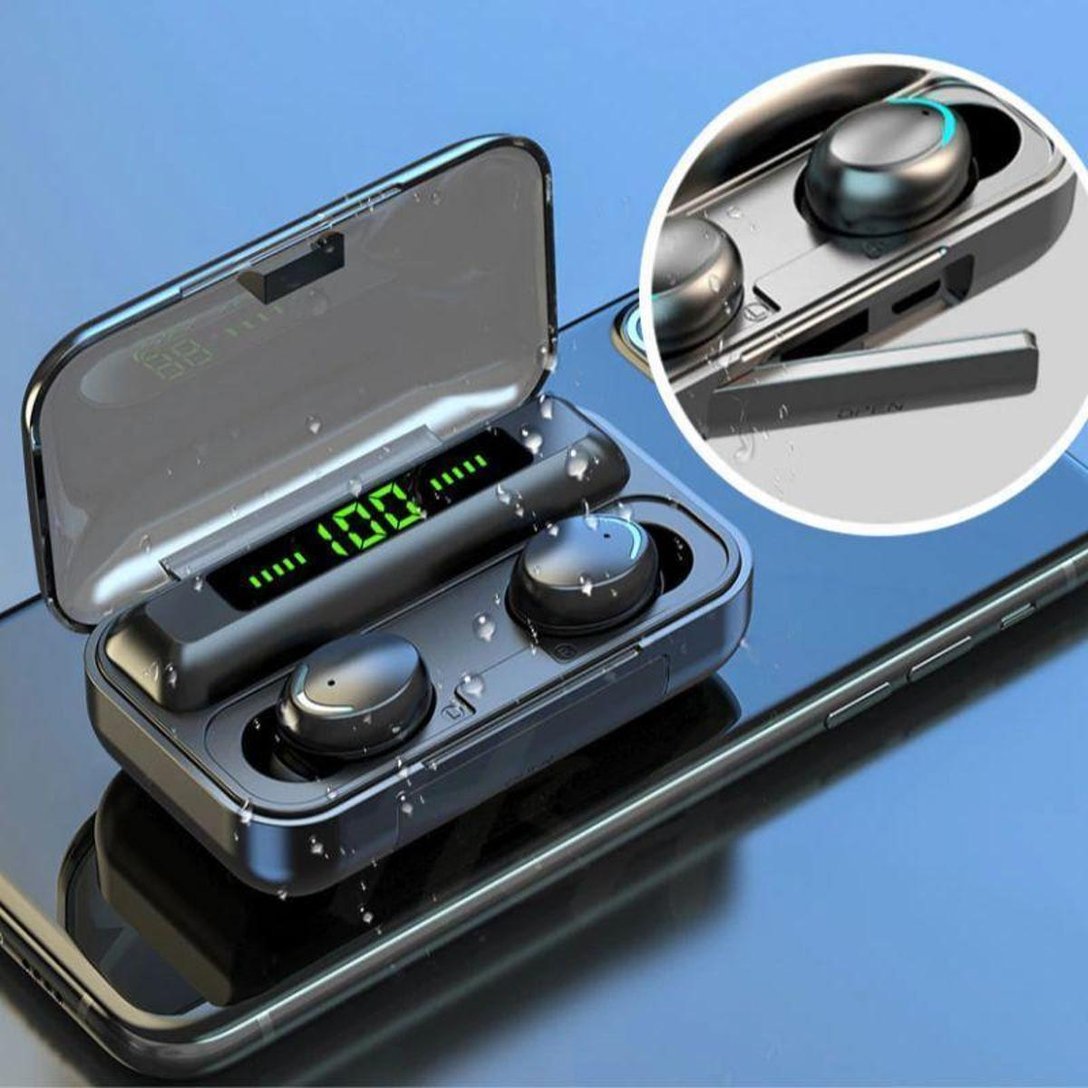 Fone de Ouvido F9-5 TWS Bluetooth 5.0 Display LCD Sem Fio - Preto | Netshoes