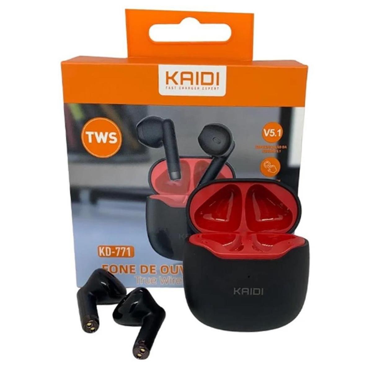 Fone de Ouvido Kaidi Bluetooth 5.1 Sem Fio KD771 - KAIDI KD-771 - Preto ...