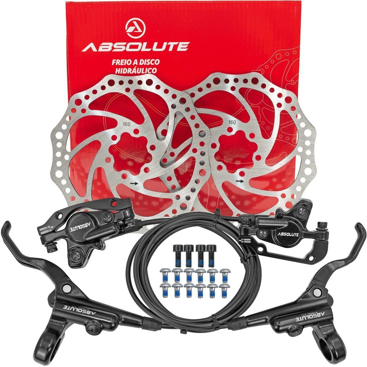 Freio Hidráulico Bike Absolute Disco 160mm M220 Completo - Preto | Netshoes