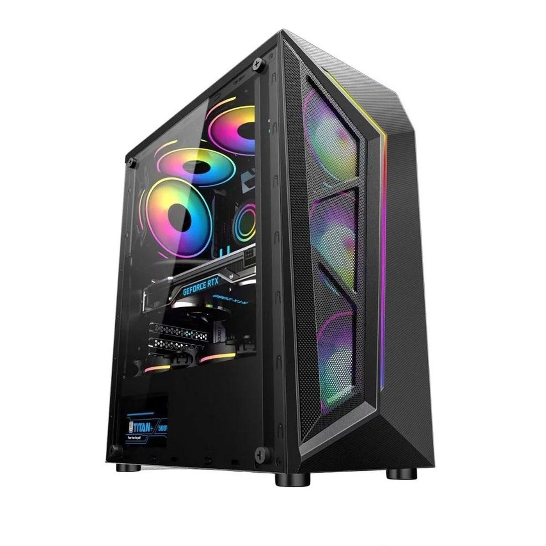 Gabinete Gamer BPC-005B - Lateral em Vidro Temperado - USB 3.0 - 4 Coolers Inclusos - Preto ...