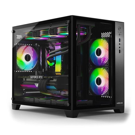 Gabinete Gamer Hyrax HGB710, Mini Tower, M-ATX, Frontal e Lateral Em ...