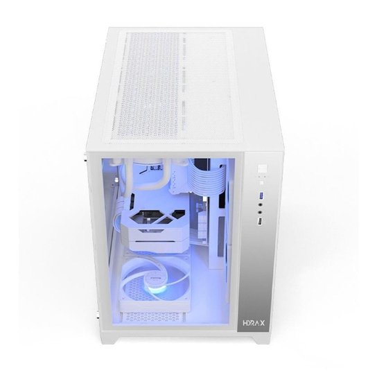 Gabinete Gamer Hyrax HGB710, Mini Tower, M-ATX,Frontal e Lateral Em ...
