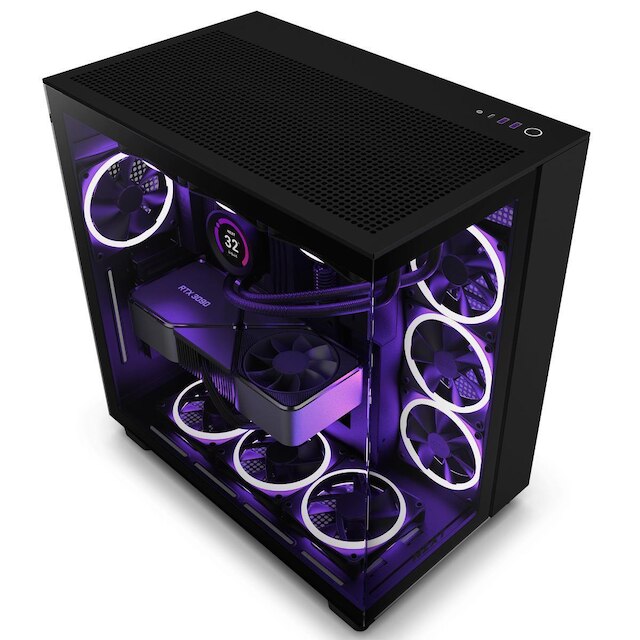 Gabinete Gamer NZXT H9 Flow - Lateral e Frontal em Vidro Temperado - 4 ...