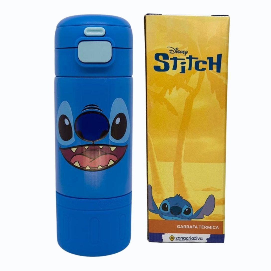 Garrafa Térmica Inox Canudo Alça STITCH 450ML Zona Criativa - Azul ...